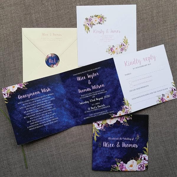 three fold wedding invitations