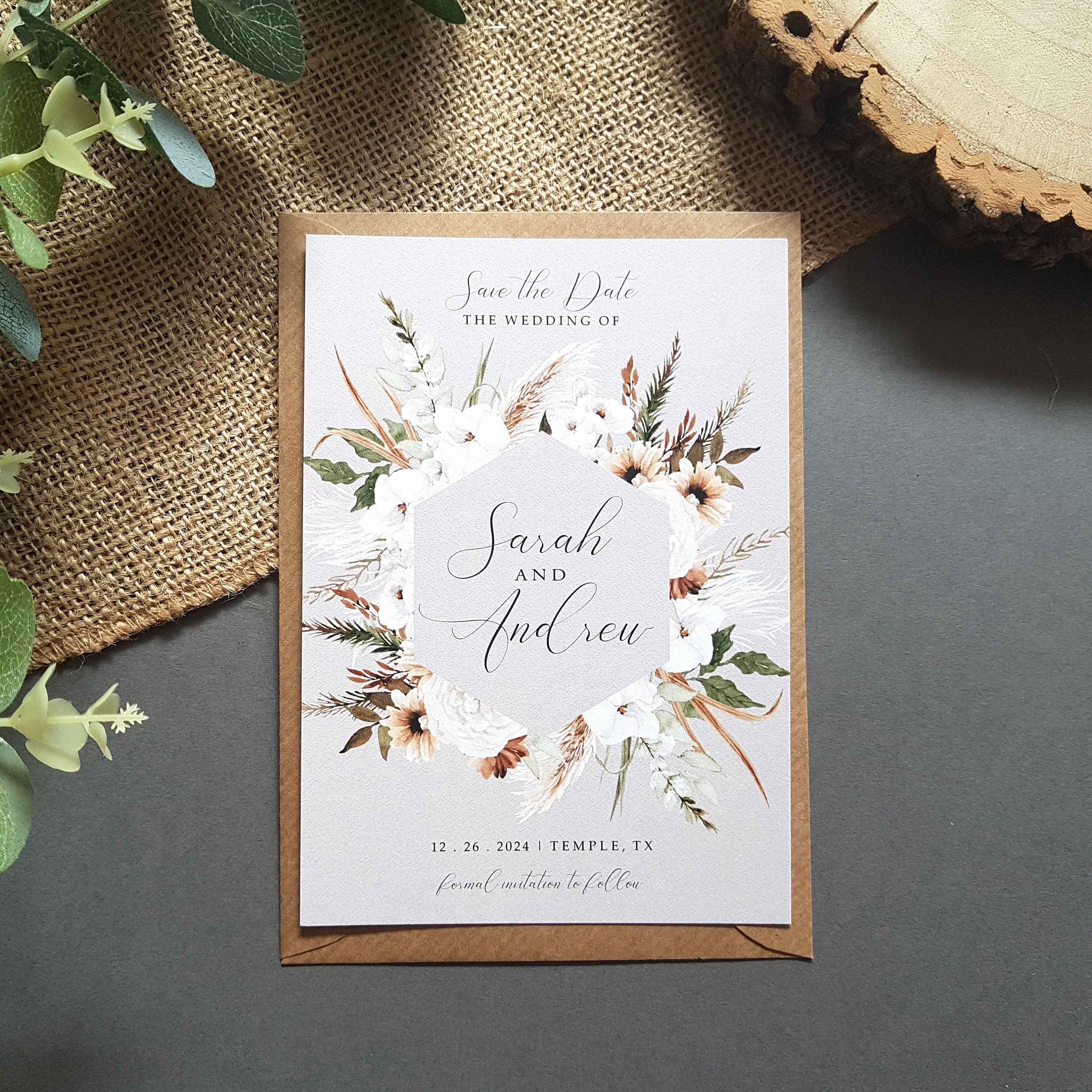 Boho Save the Dates Cards – Sienna Mai