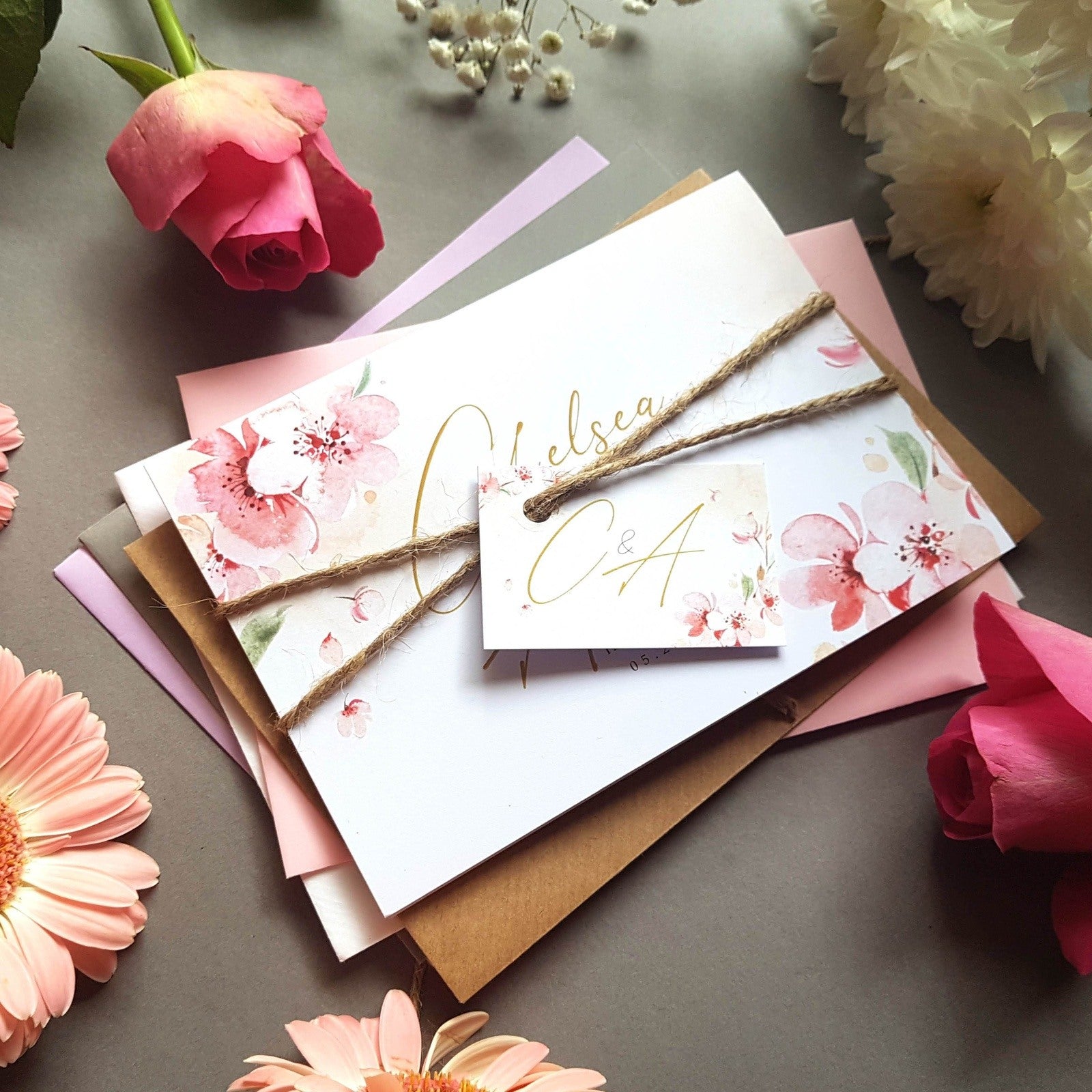 Blossom Concertina Wedding Invitations – Sienna Mai