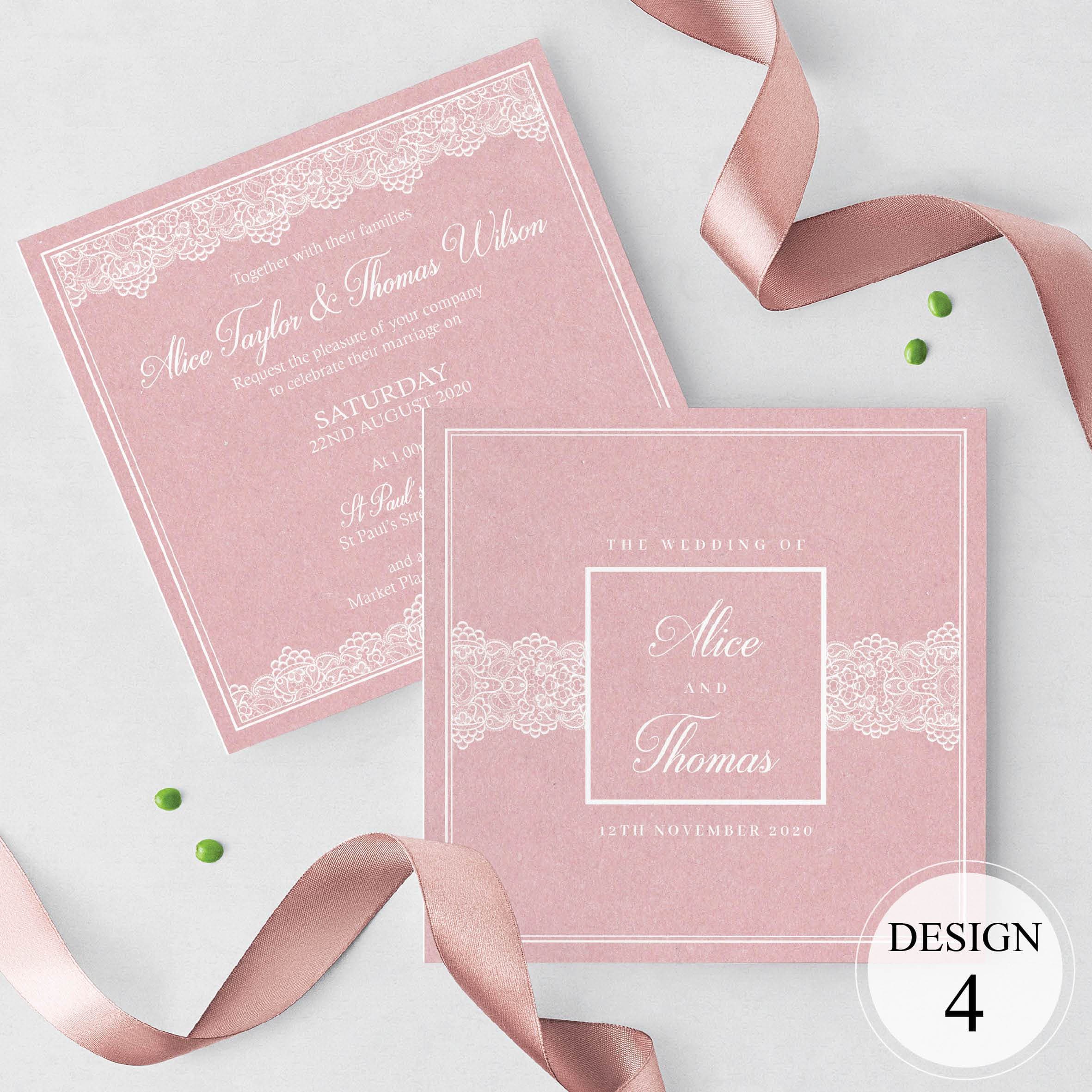 Blush Lace Wedding Invitations Vintage Blush Lace Shade Of White