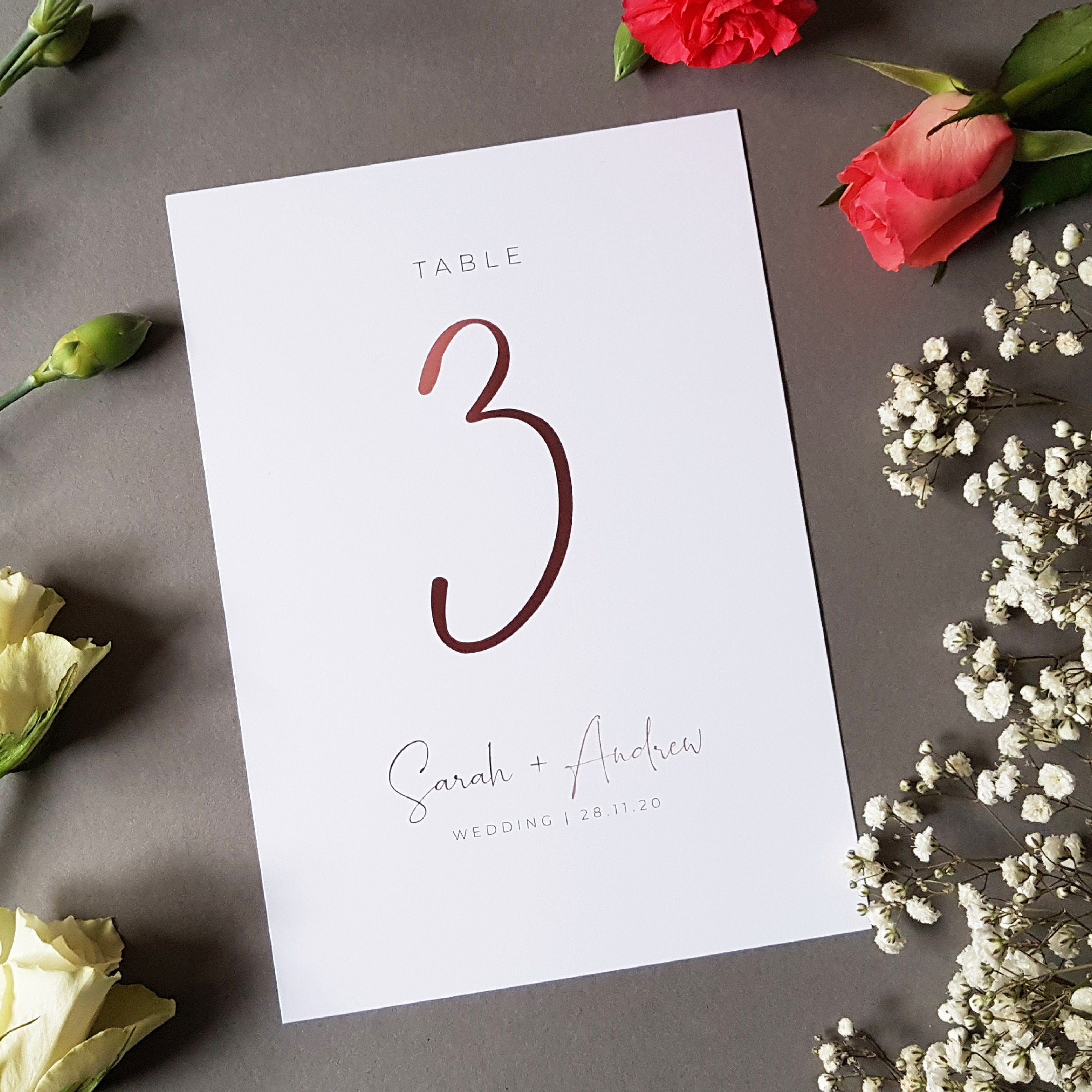 Wedding Table numbers or Table Names | Any Colour Font – Sienna Mai