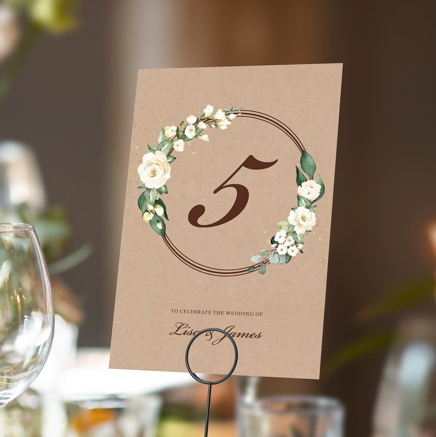 Rustic Kraft Table Numbers or Table Names – Sienna Mai