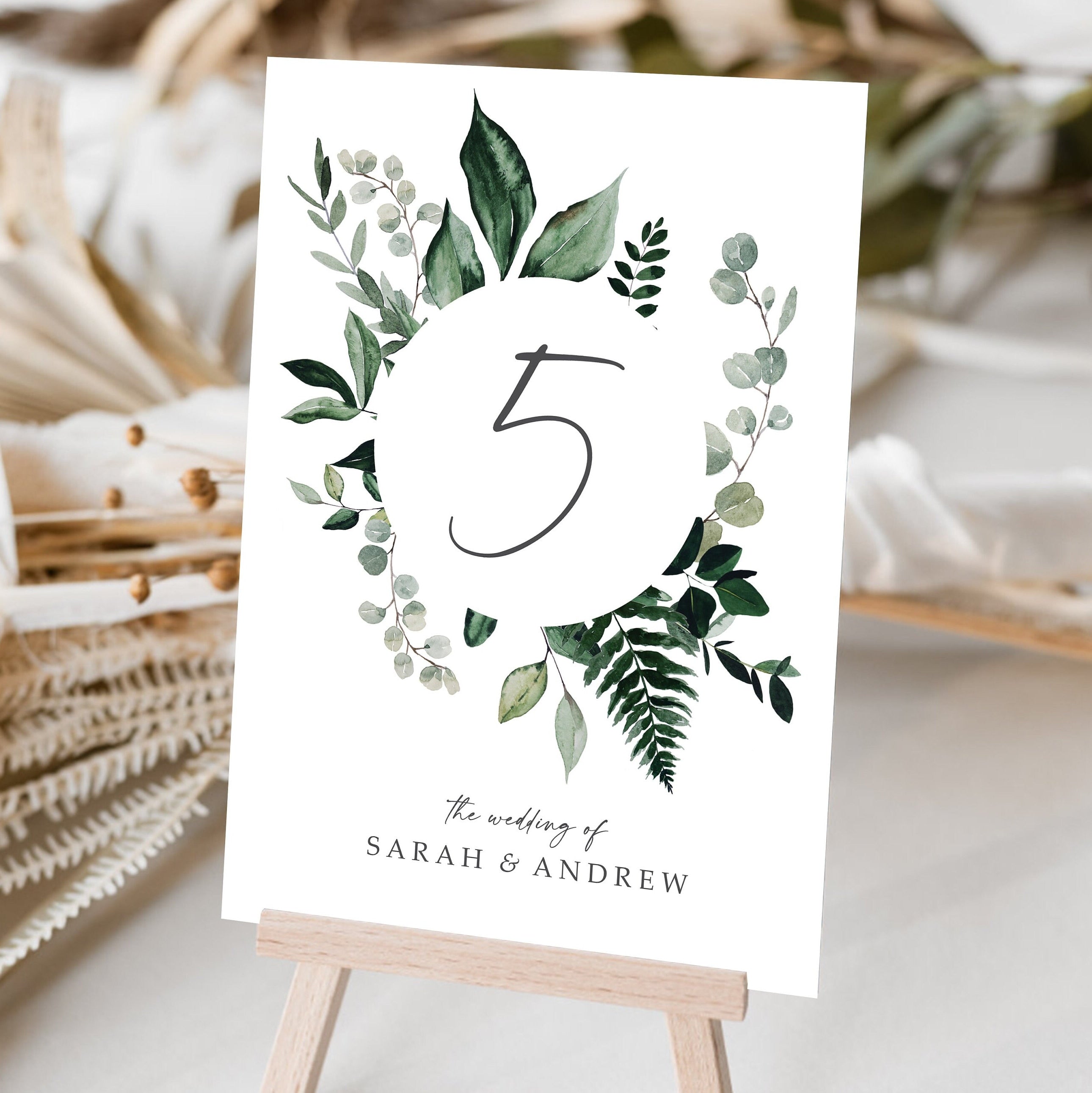 Greenery Table numbers or Table Names – Sienna Mai