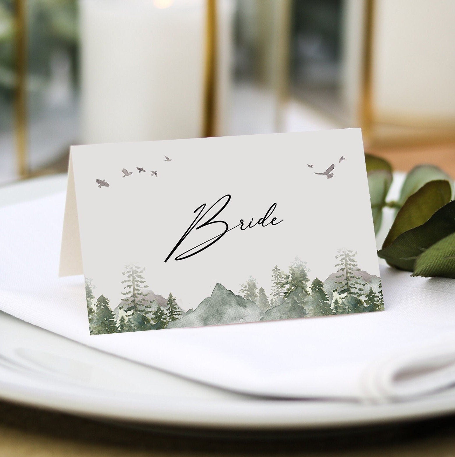 Misty Forest Place Cards – Sienna Mai